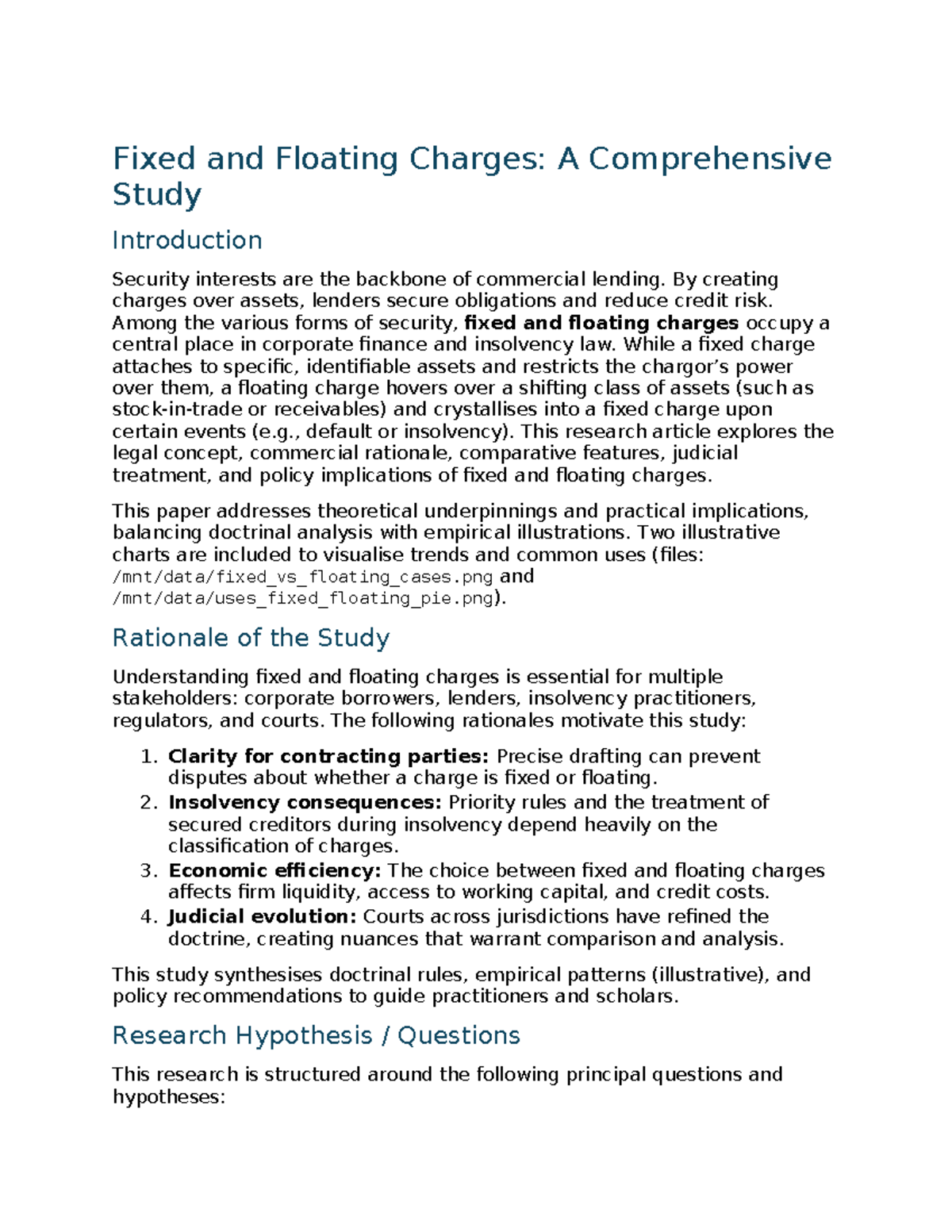Research Article: Fixed and Floating Charges - A Comprehensive Study ...