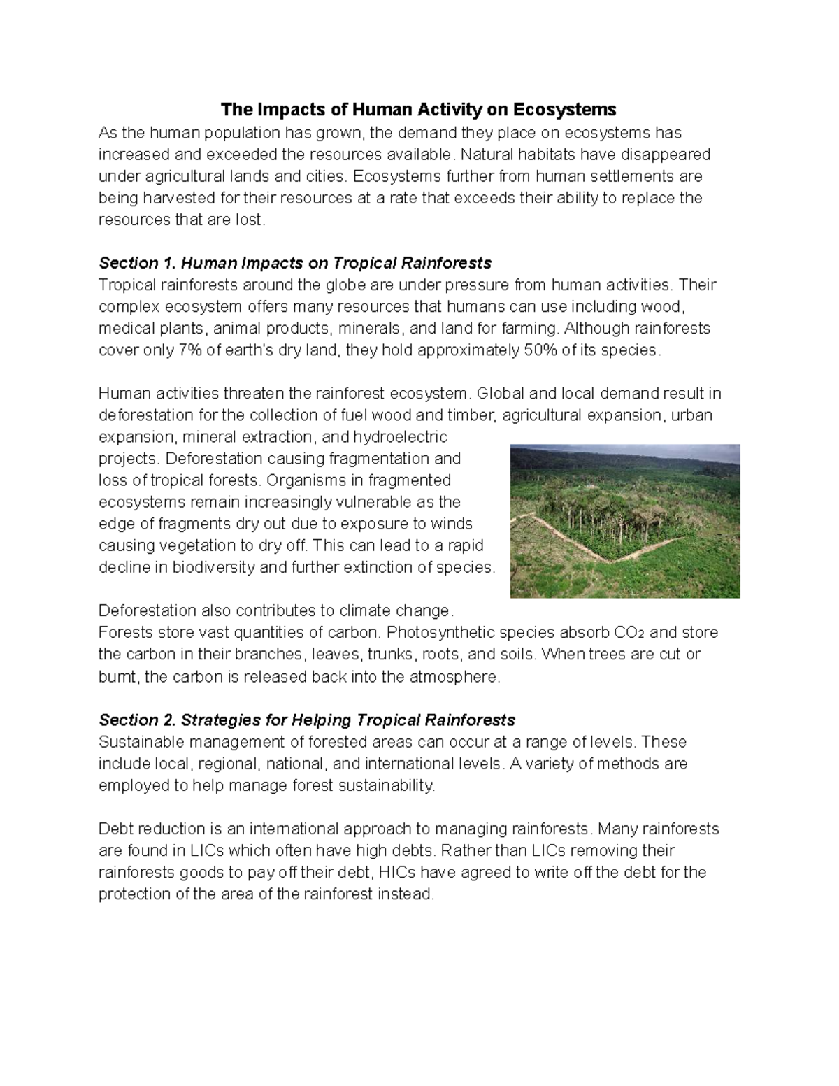 The Effects of Human Activity on Ecosystems: A Detailed Study (ECO 101 ...