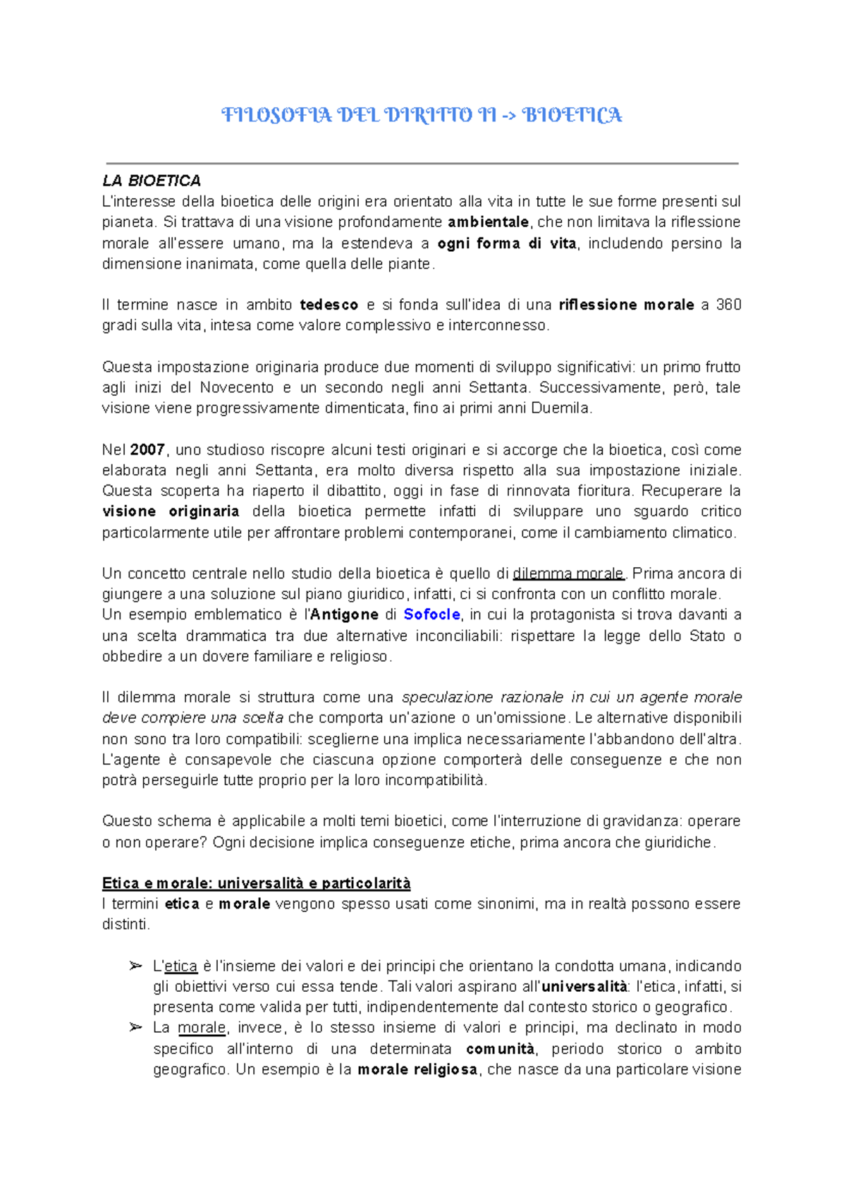 BIOETICA II: Riflessioni e Dilemmi Morali nella Pratica Contemporanea ...