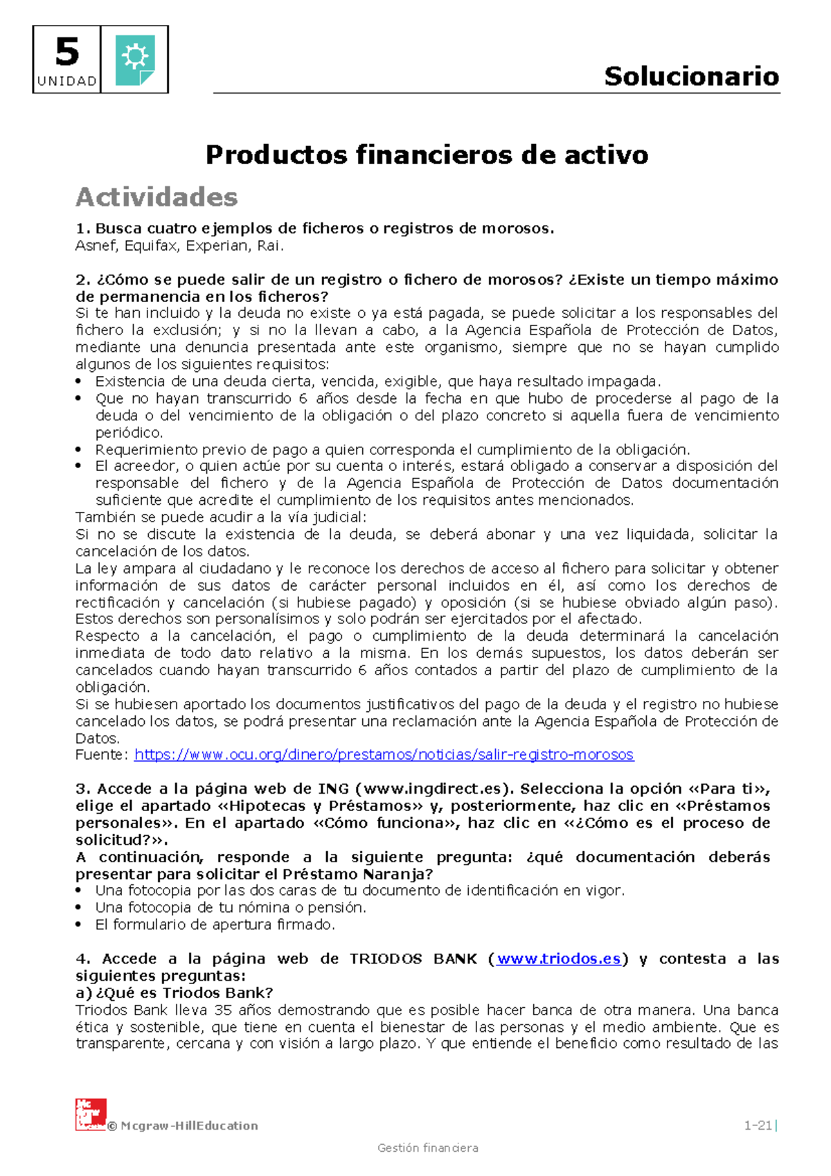 Productos Financieros de Activo - Tema 5 G - Notas y Actividades - Studocu