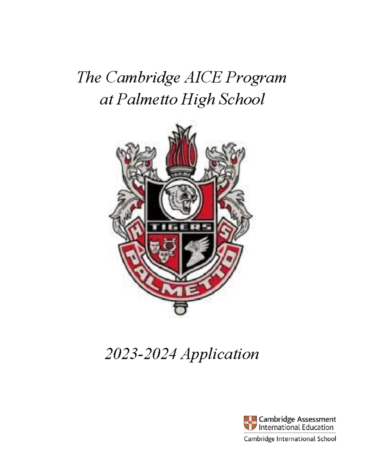 Cambridge AICE Program Application Instructions 2023-2024 - Studocu