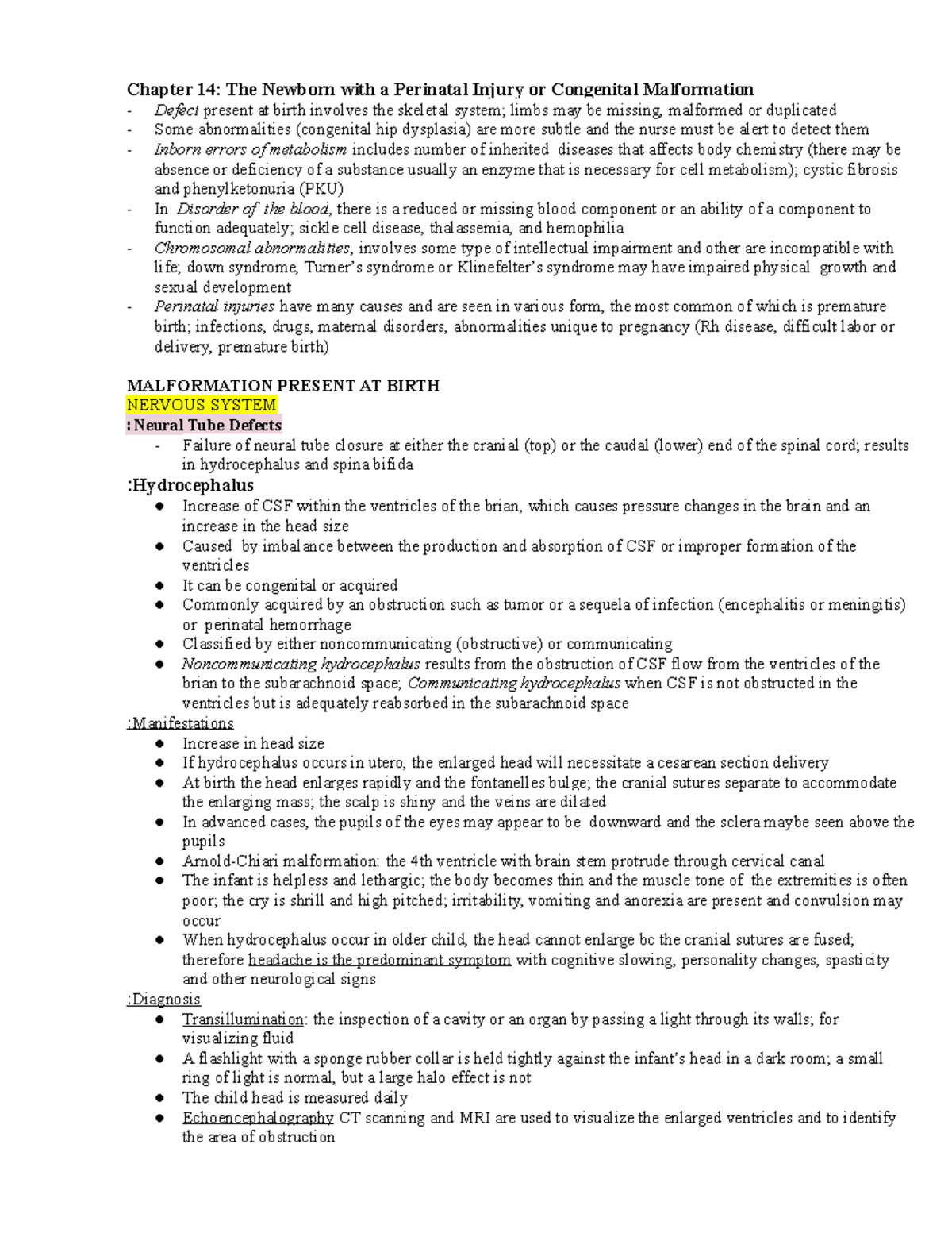 Chapter 14: The Newborn with a Perinatal Injury or Congenital ...