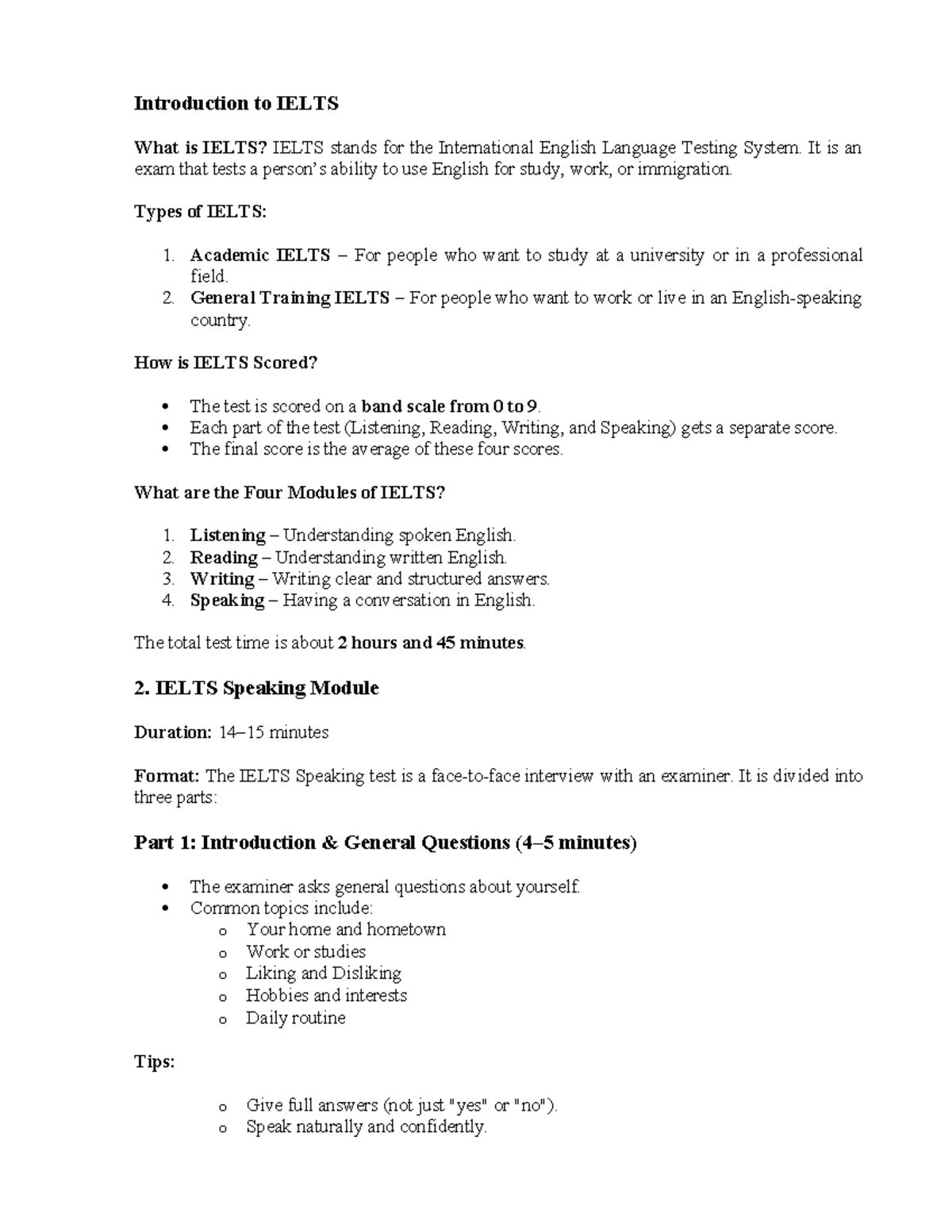 IELTS Training Guide: Understanding the Exam Structure and Scoring ...
