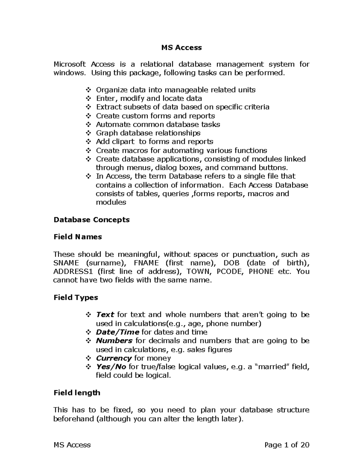 06.MS Access - Comprehensive Guide to Database Management - Studocu