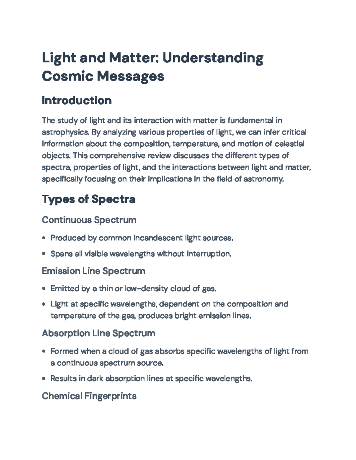 Exploring Light and Matter Interactions in Astrophysics: Cosmic ...