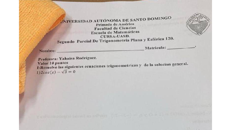 Segundo Parcial de Trigonometría Plana y Esférica - G2 - Studocu