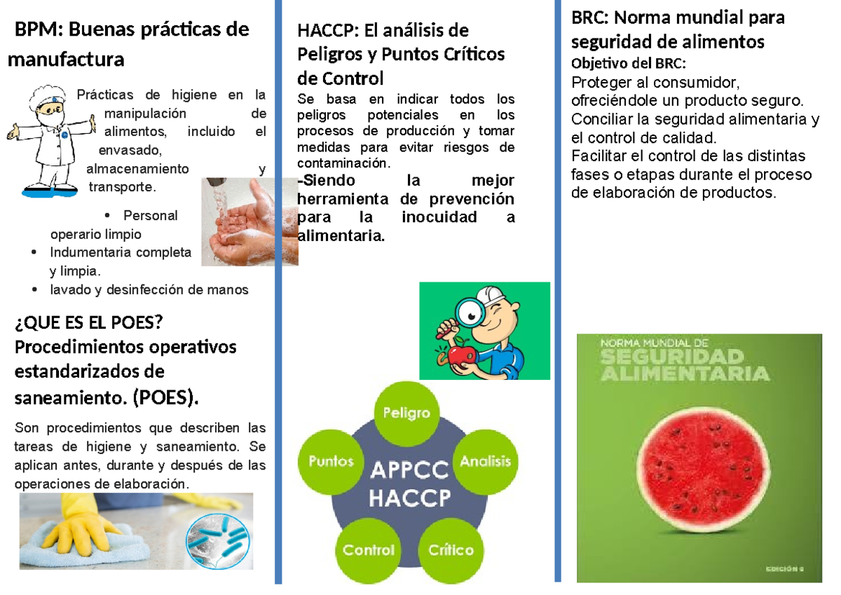 Inocuidad en Alimentos: BPM, POES y HACCP para Seguridad Alimentaria - Studocu