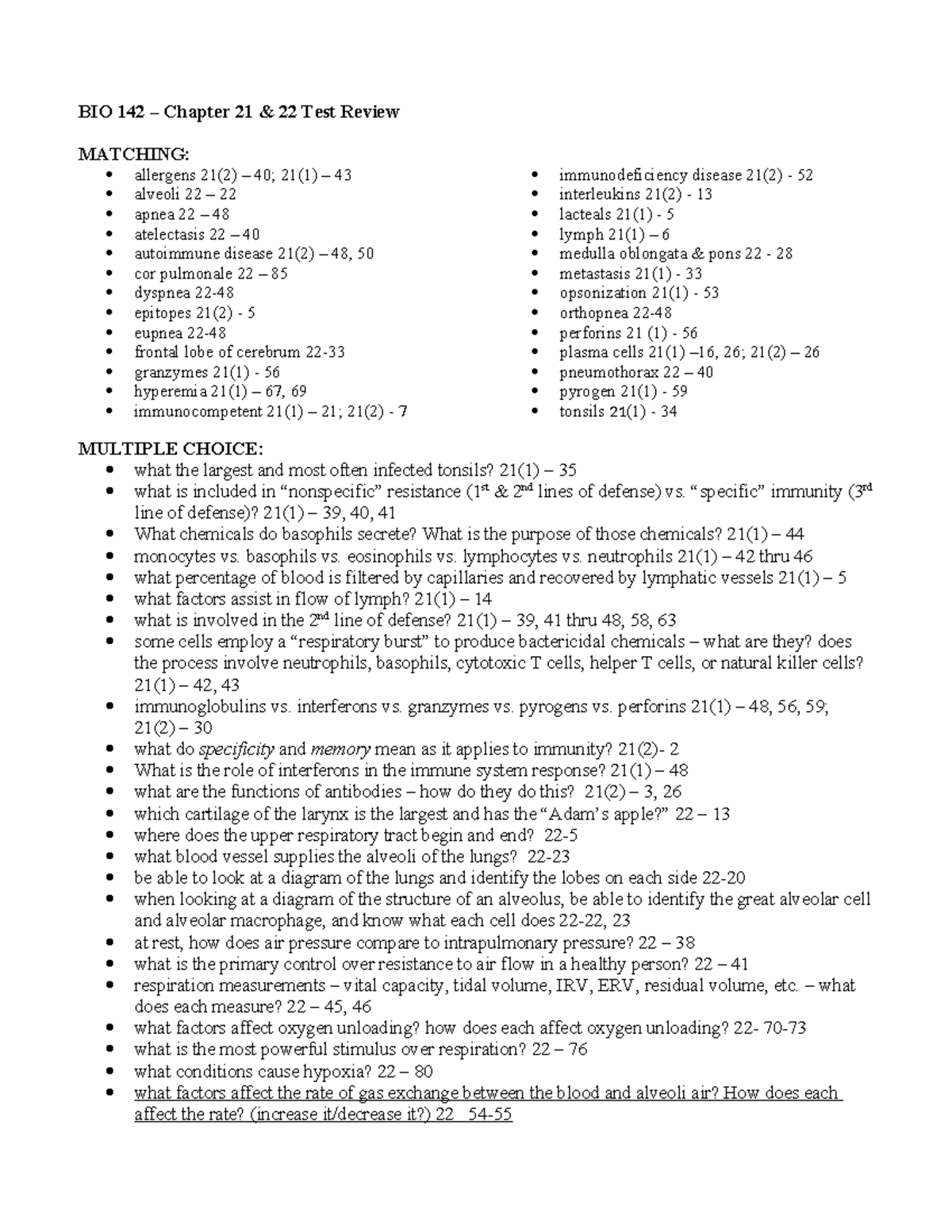 BIO 142 Ch 21 & 22 Test Review: Key Concepts & Questions - Studocu