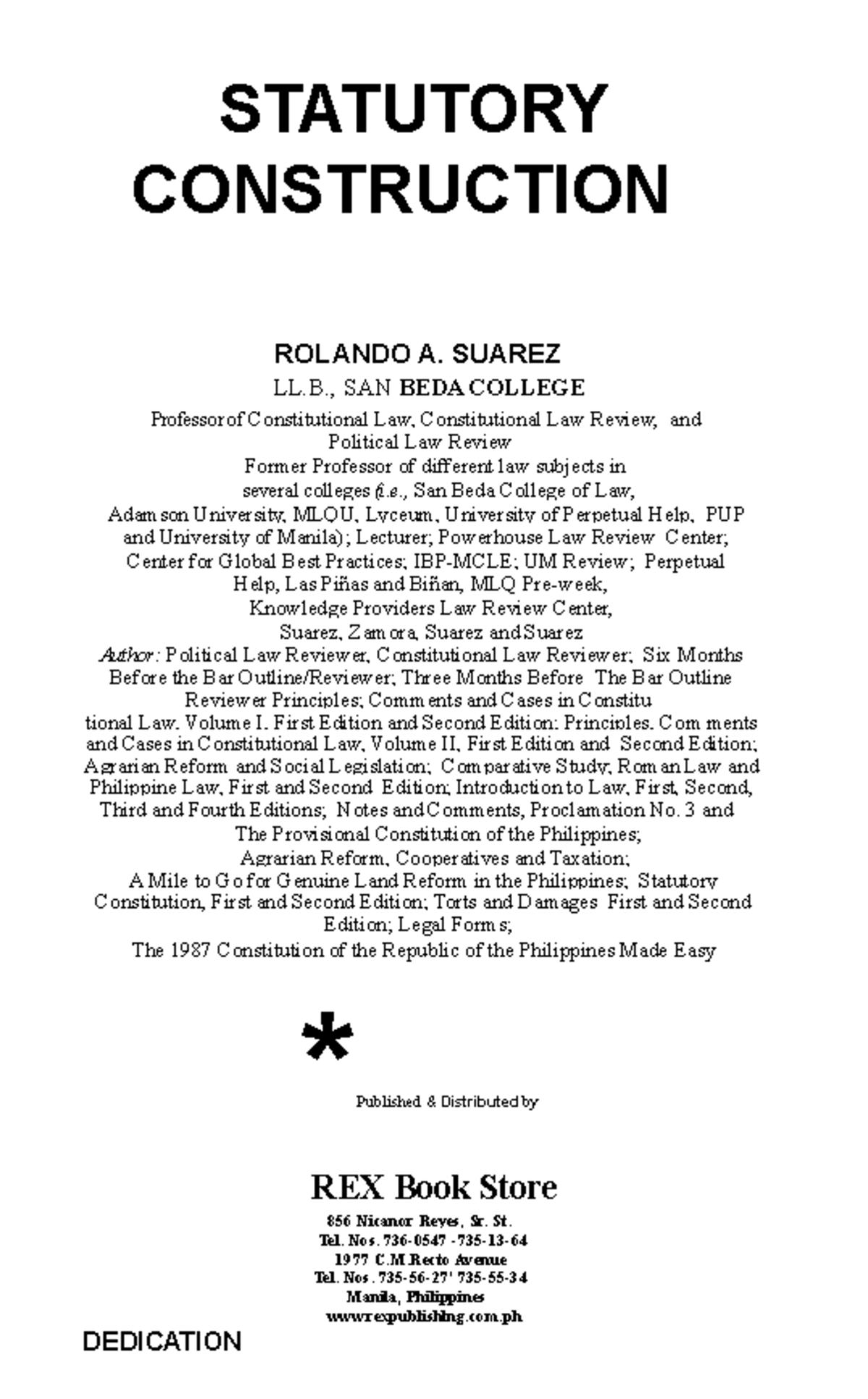 421816081-Statutory Construction Insights by Rolando A. Suarez - Studocu
