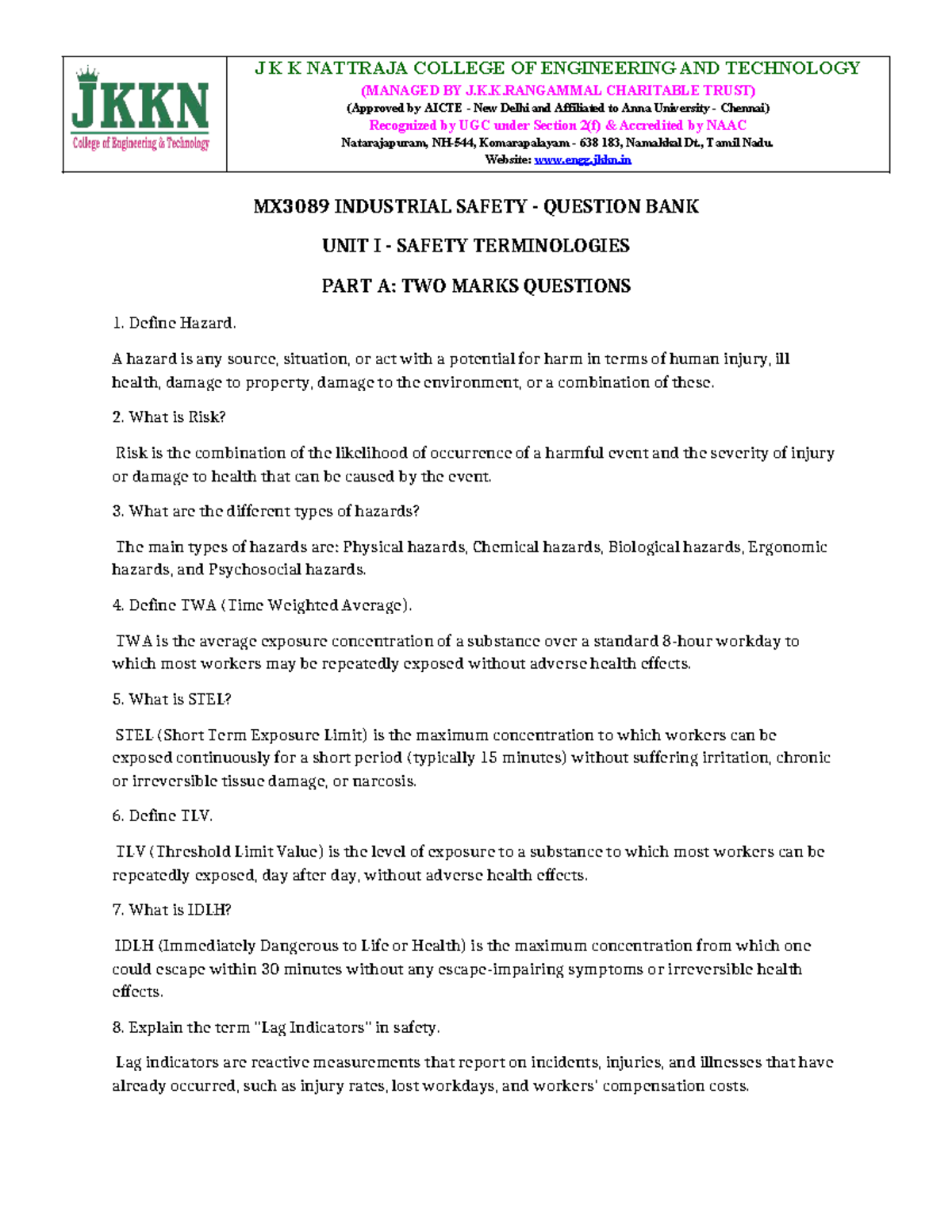 MX3089 Industrial Safety Question Bank: Comprehensive Guide to Safety ...