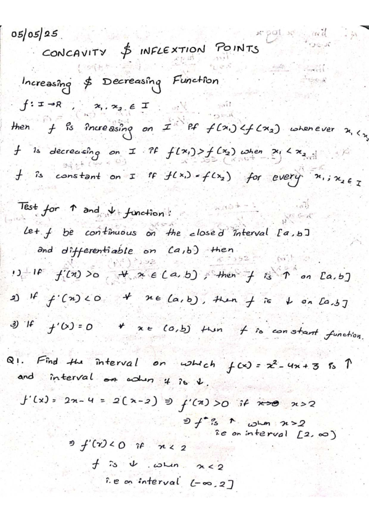 Unit-3 Calculus: Concavity, Inflection Points, and Function Behavior ...