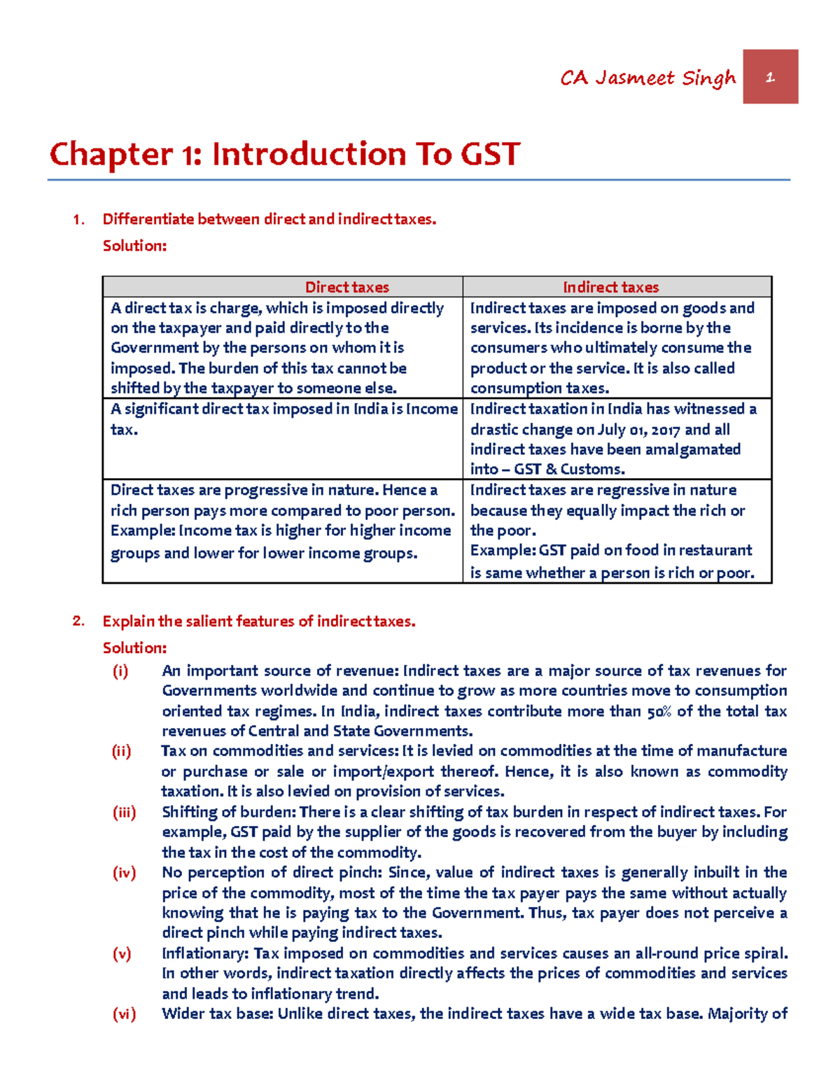 GST QUES Bank - Comprehensive Guide on GST Concepts and Regulations - Studocu