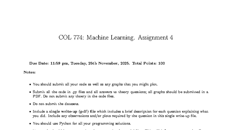 COL 774: Machine Learning Assignment 4 - Pathfinding with Transformers - Studocu