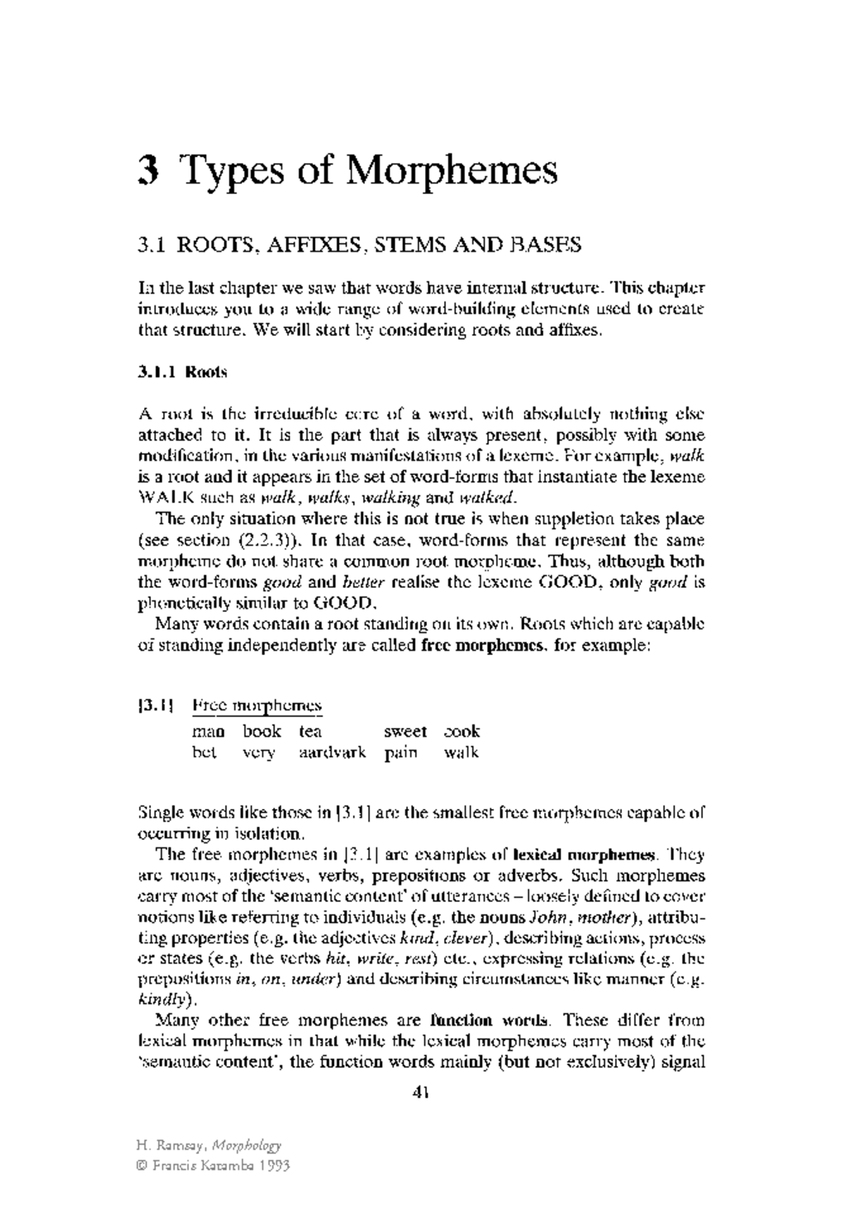 Types of Morphemes: Roots, Affixes, Stems, and Bases in Grammar - Studocu