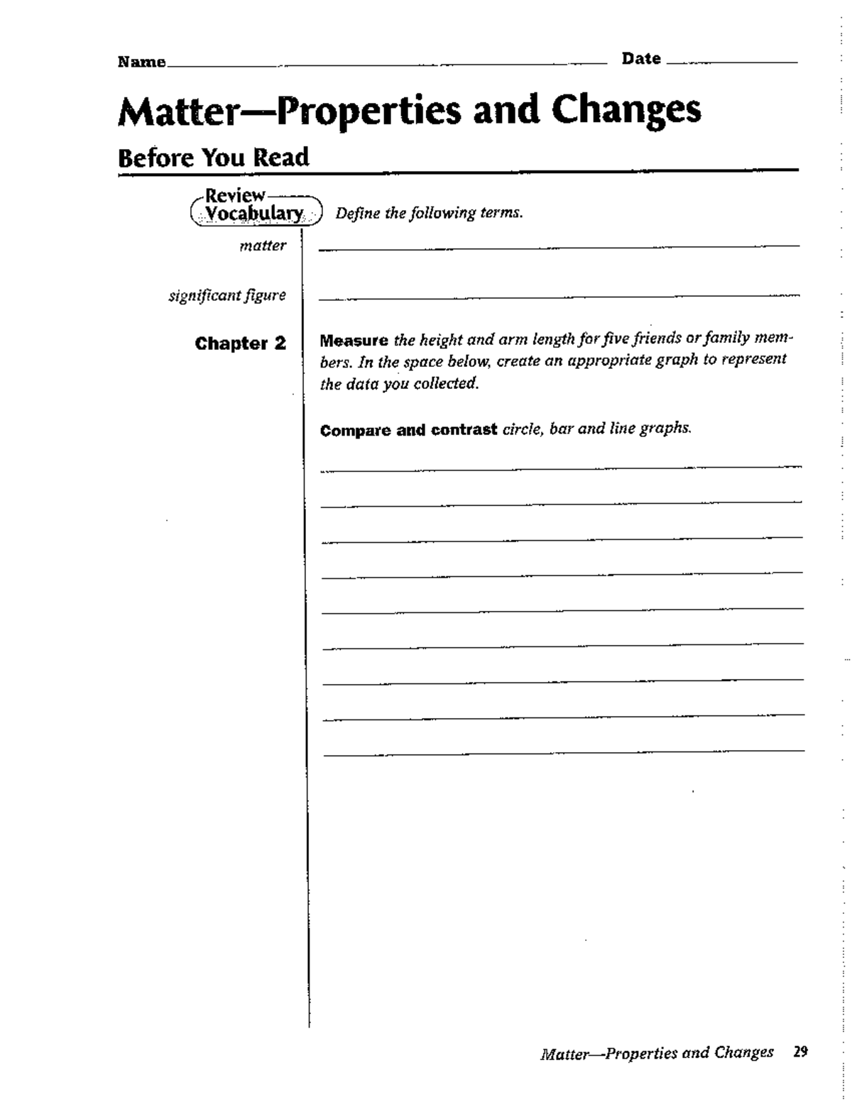 Study Guide for Content Mastery: Chemistry 3.1 Properties of Matter ...