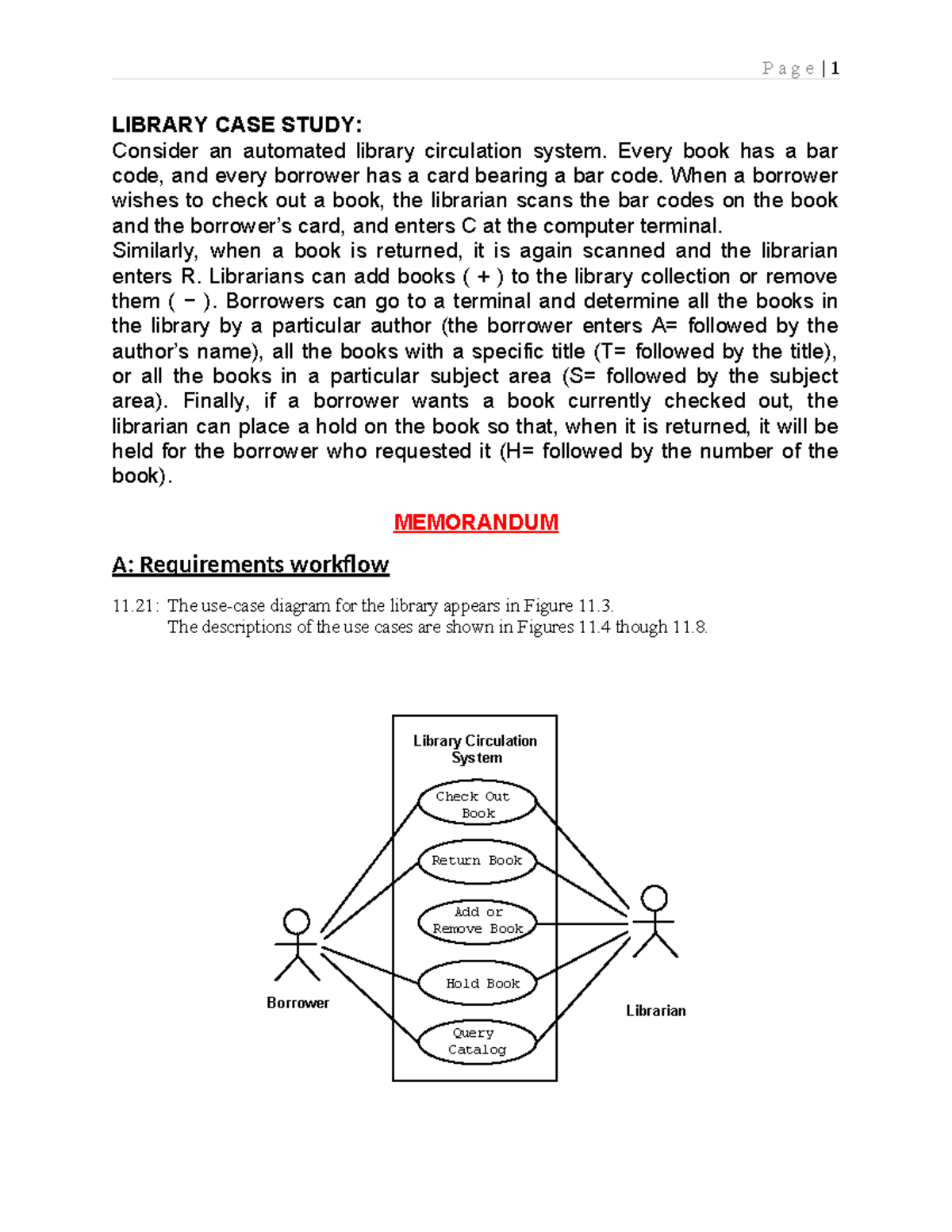 Library Case Study: Automated Circulation System Use Cases Analysis - Studocu