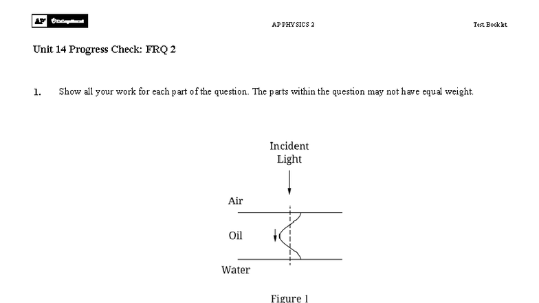 AP PHYSICS 2 Unit 14 Progress Check: FRQ 2 Study Guide - Studocu