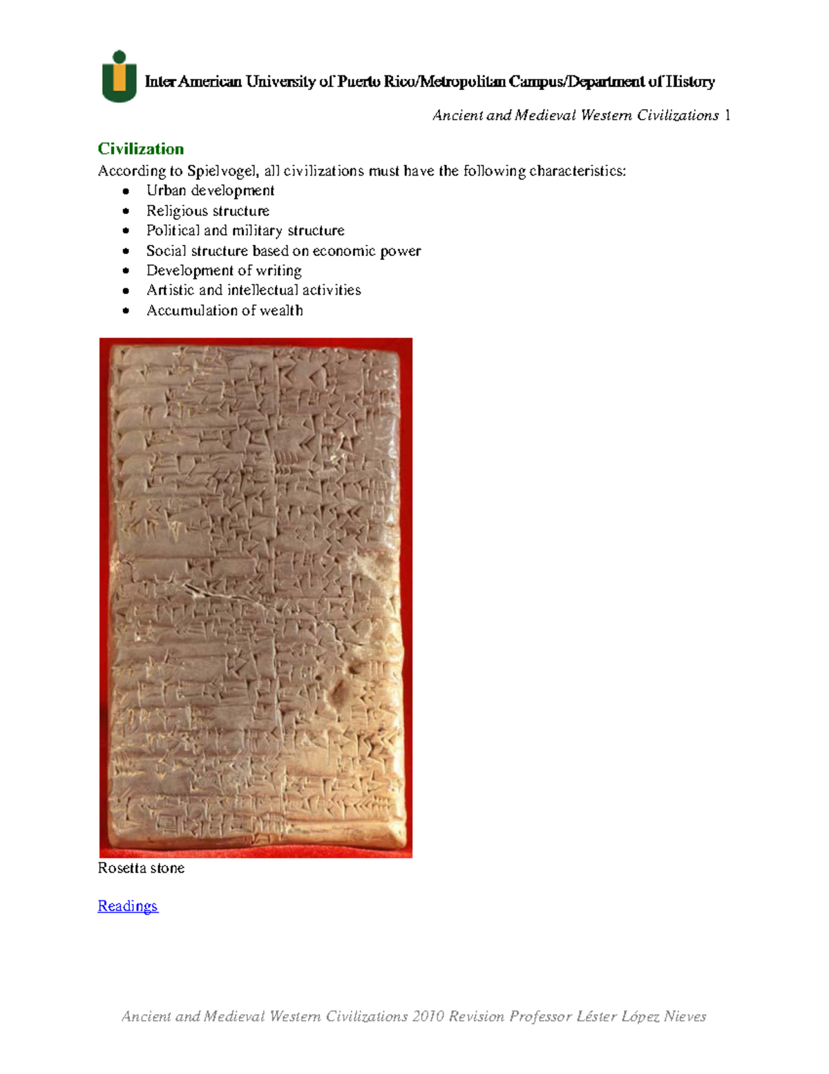 Ancient and Medieval Western Civilizations Notes (2010 Revision) - Studocu