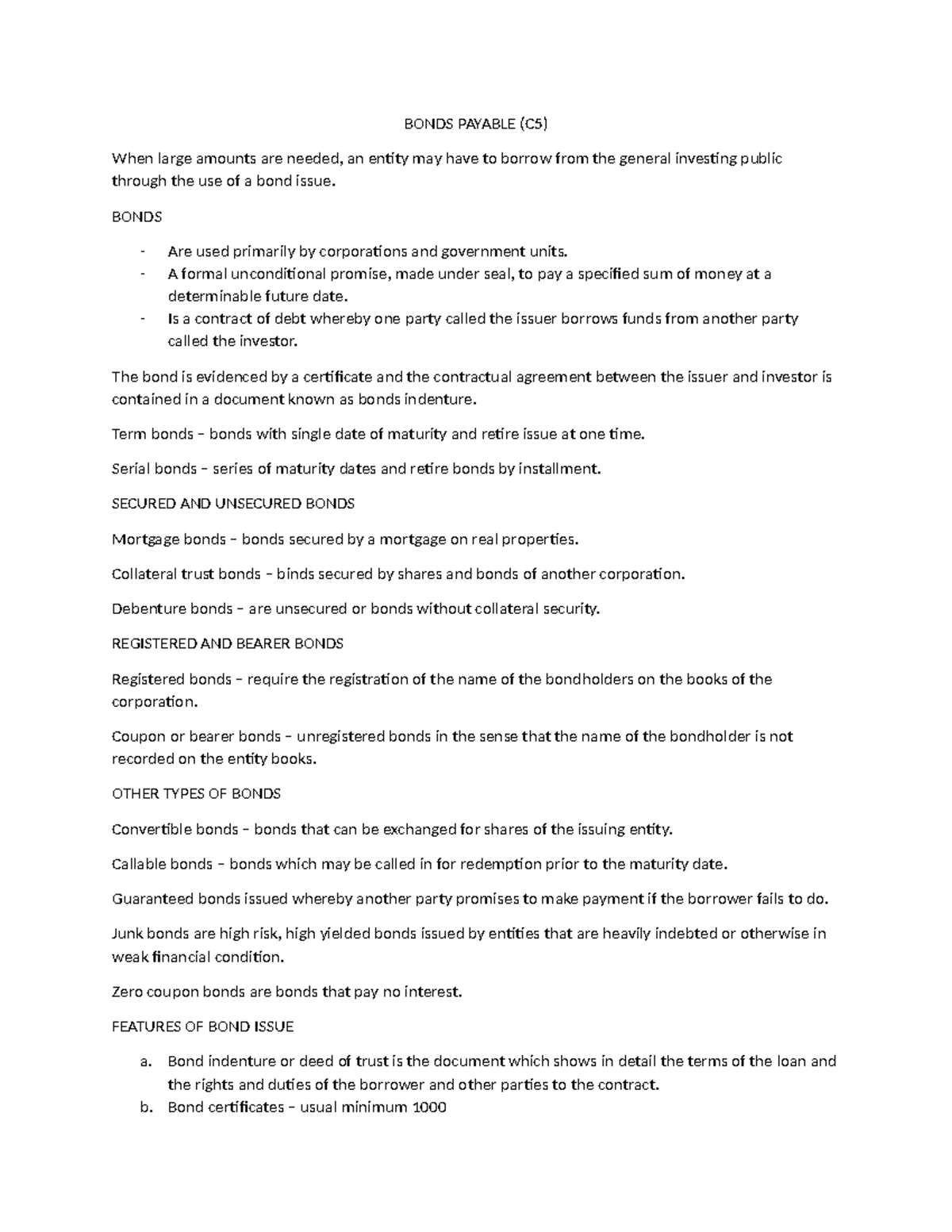 Bonds Payable: Understanding Features and Effective Interest Method (C5 ...