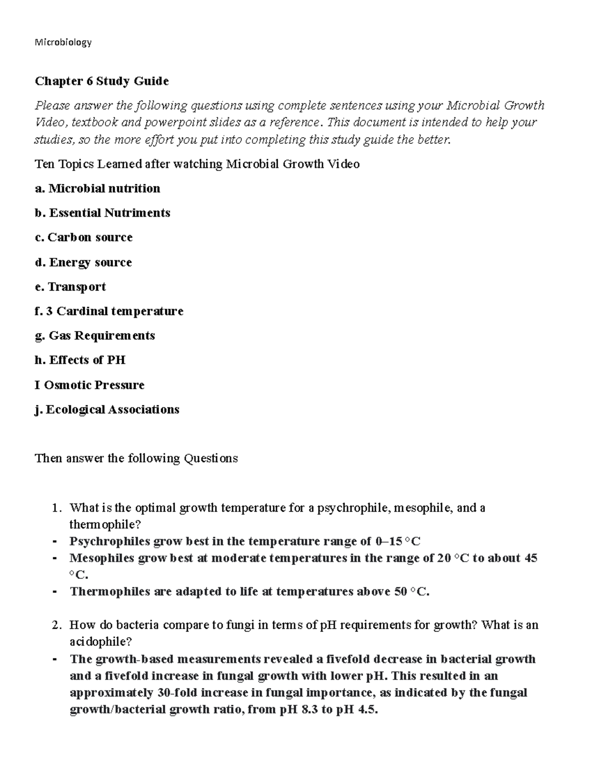 Chapter 6 Study Guide - very very good - Chapter 6 Study Guide Please ...