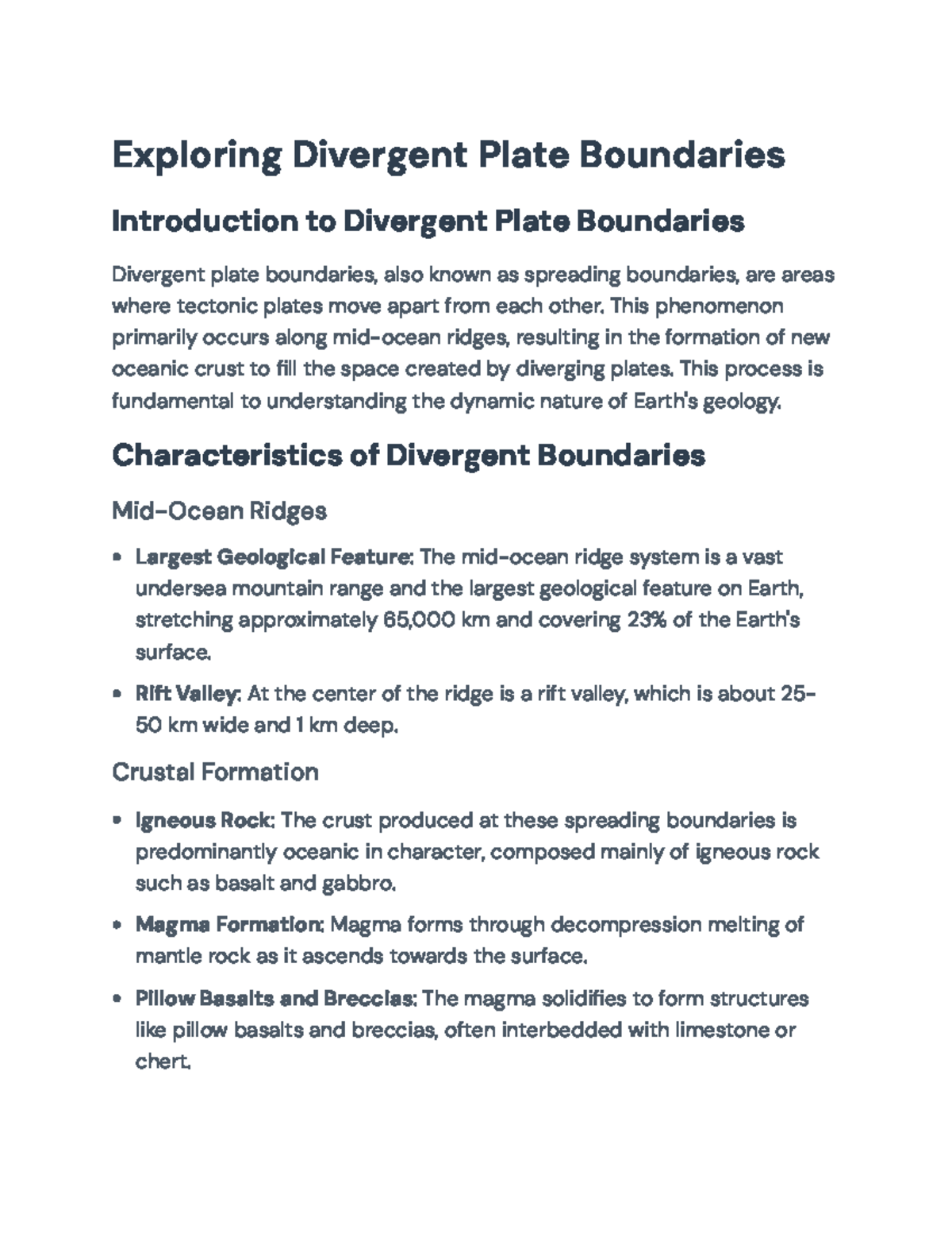 Exploring Divergent Plate Boundaries: Geology and Processes - Exploring ...