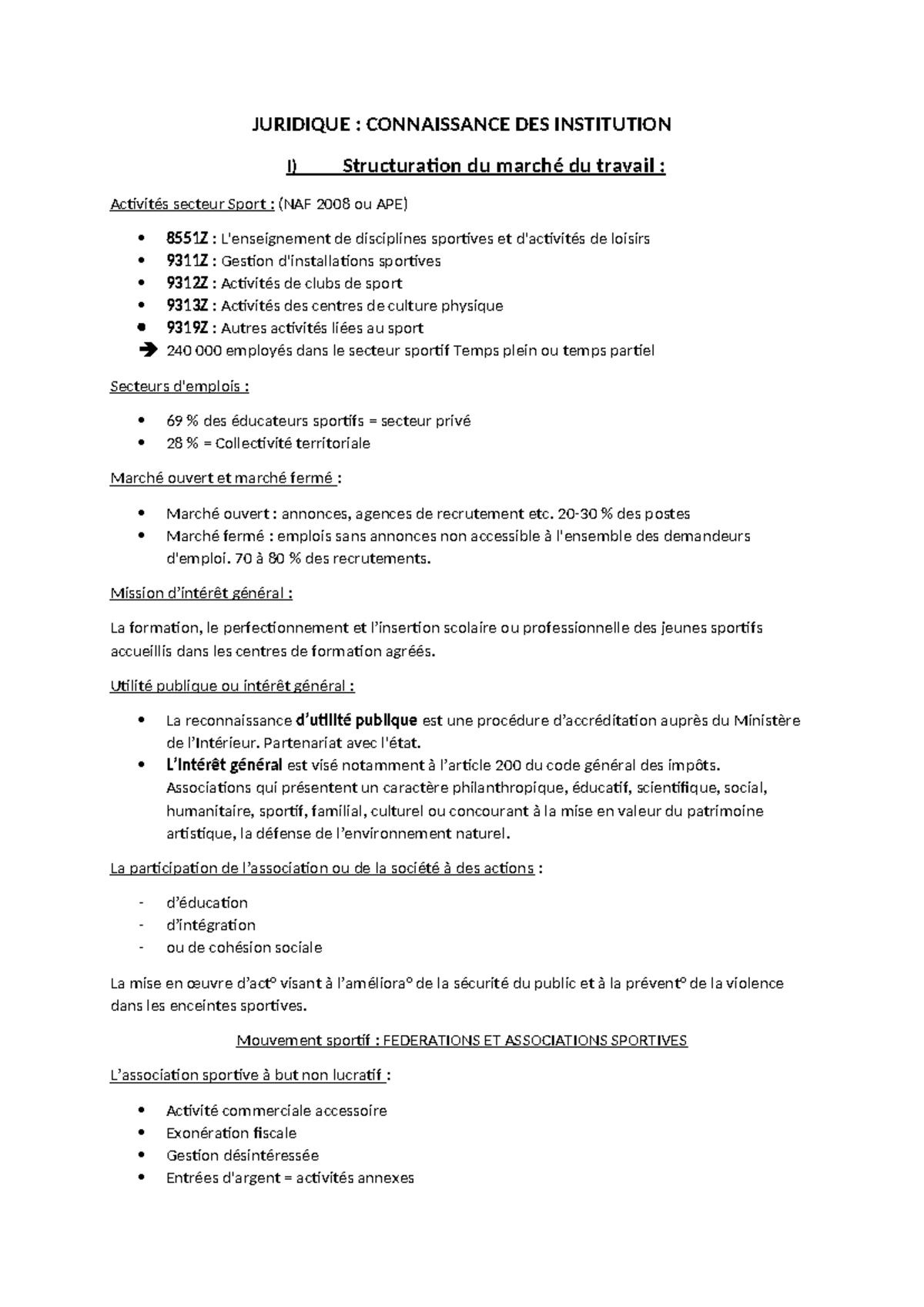 Synthèse des CM - cours Juri - JURIDIQUE : CONNAISSANCE DES INSTITUTION ...