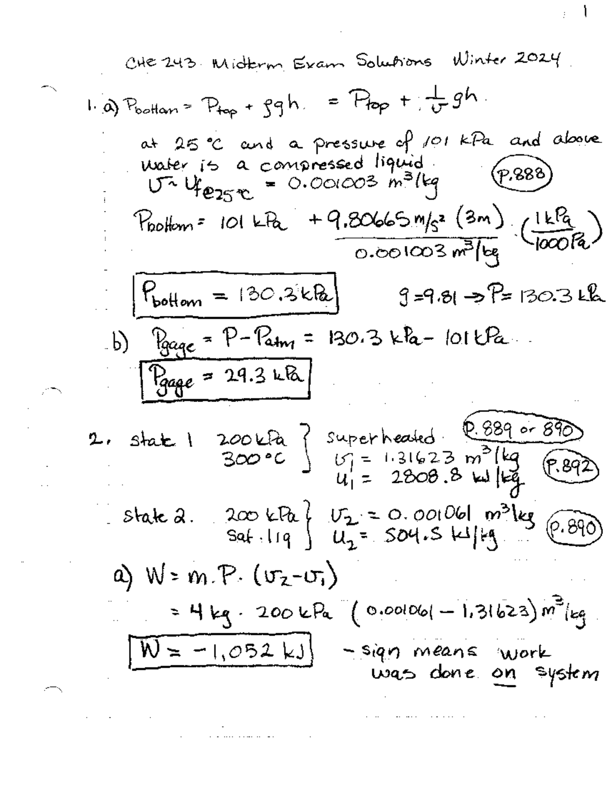 CHE 243. Midterm Exam Solutions Winter 2024 - Studocu