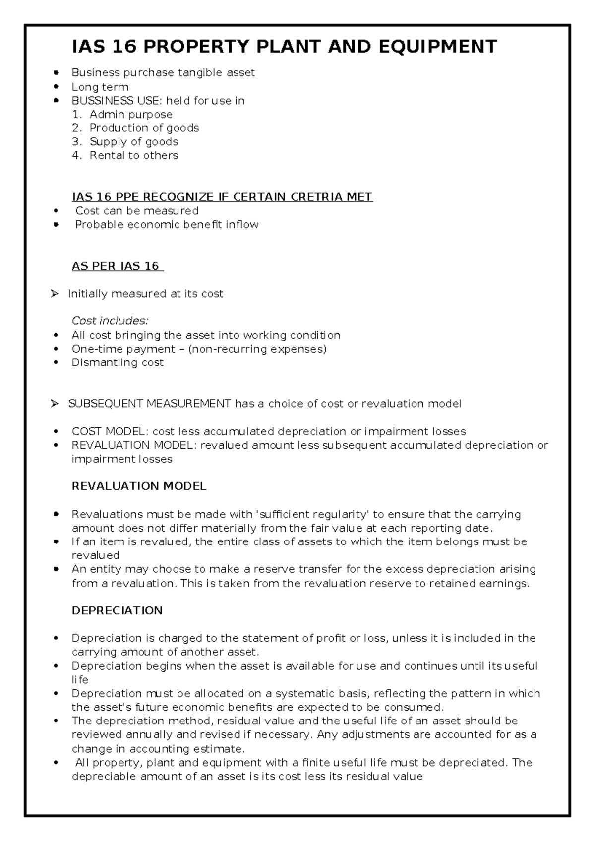 IAS 16 & IAS 38 Revision Notes: Property, Plant, and Intangible Assets ...