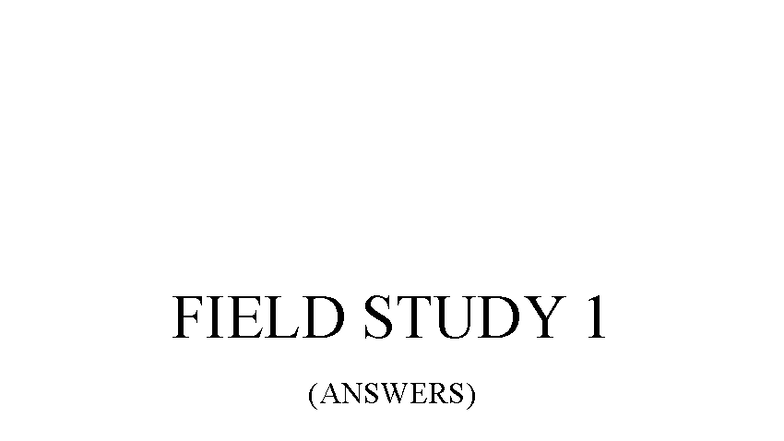 Field Study 1: School Environment Observation Report (BTVTED) - Studocu