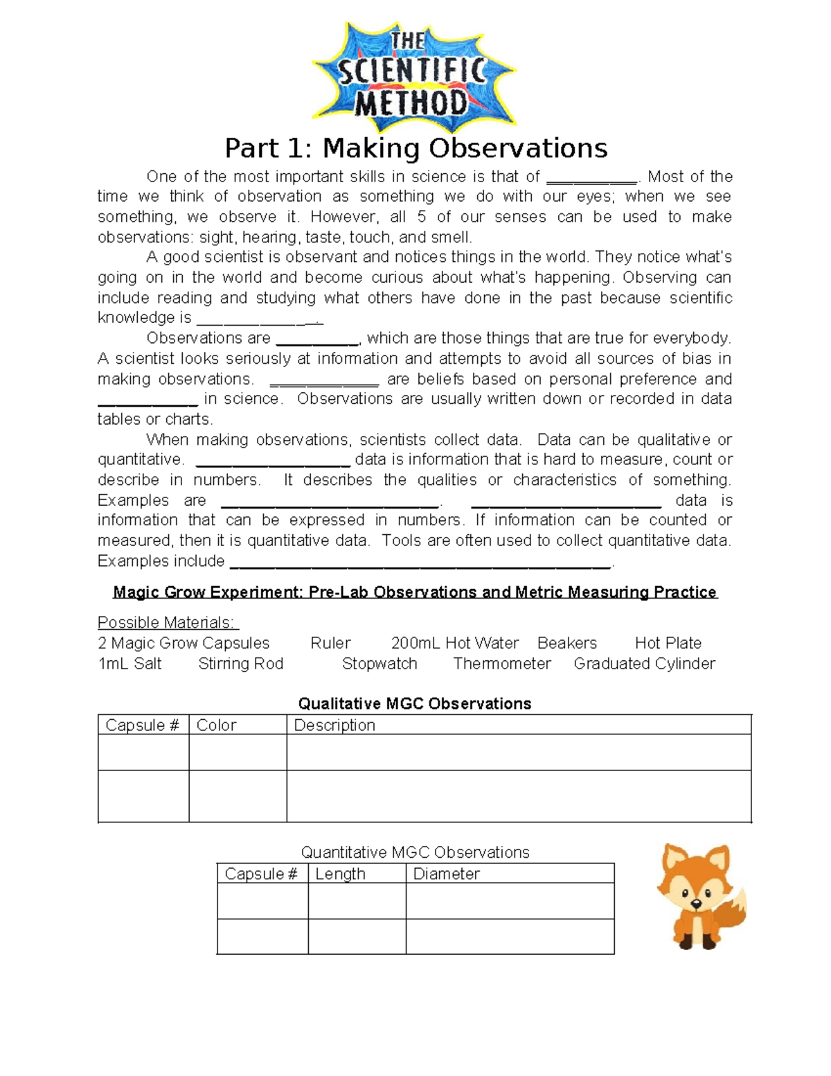 Scientific Method: Observations, Hypotheses & Data Collection - Studocu