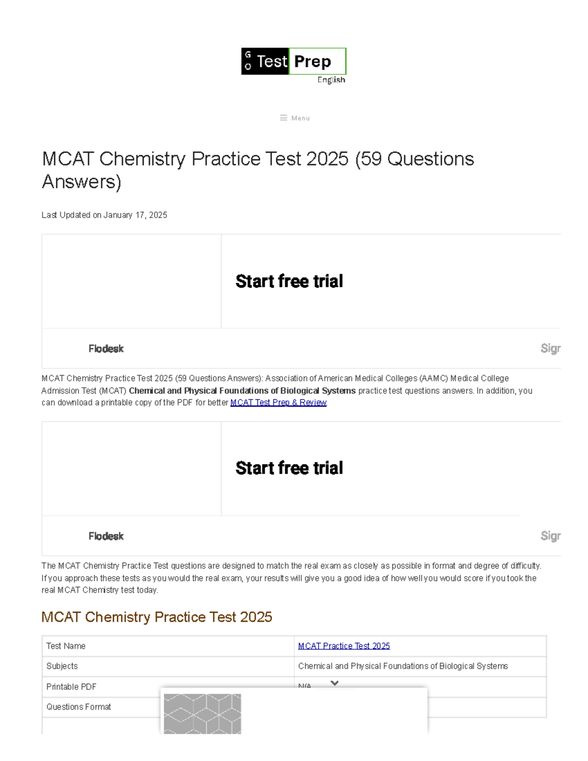 MCAT Chemistry Practice Test 2025: 59 Questions & Answers Review - Studocu