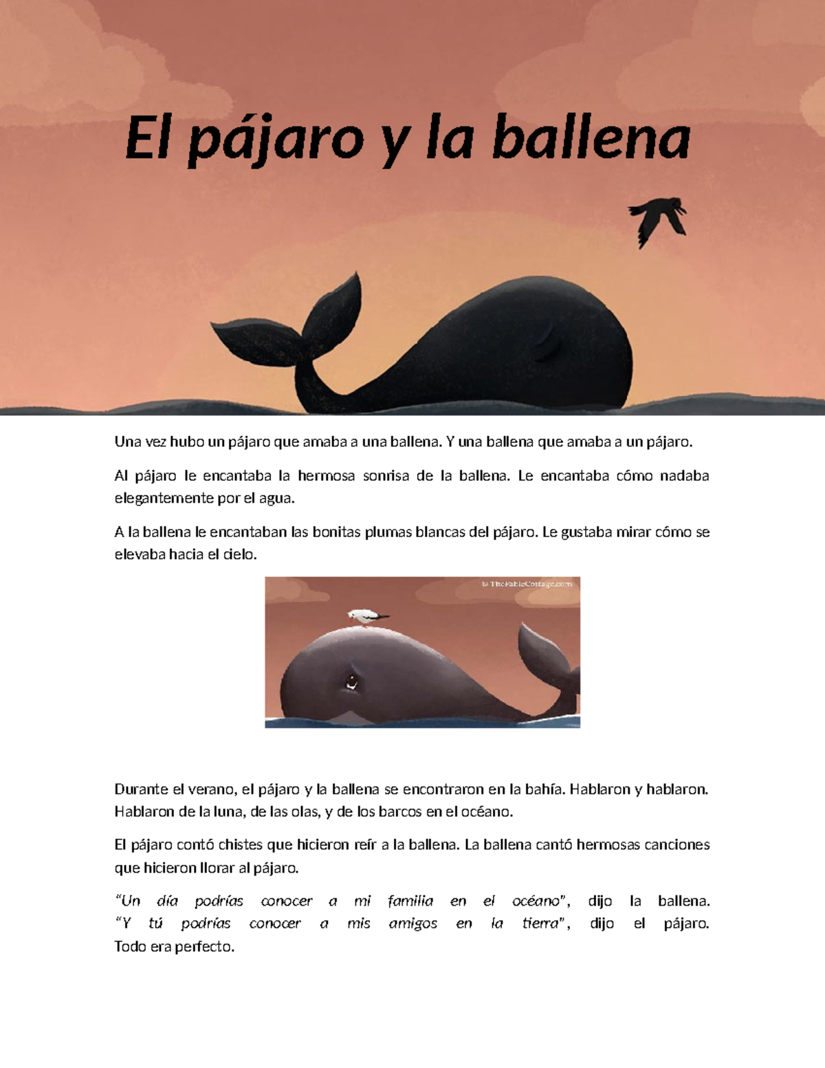 El pájaro y la ballena: Reflexiones sobre la amistad y la diferencia ...