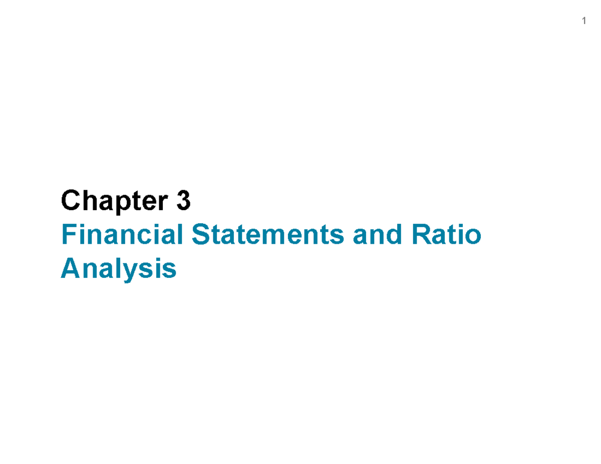 Financial Statements & Ratio Analysis - ACC 101 Fall 2024 Lecture Notes ...