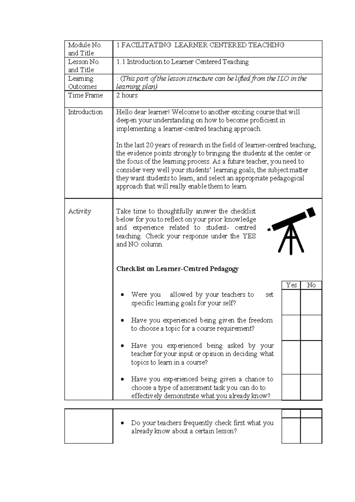 1.1 Introduction to Learner-Centered Teaching: Key Concepts and Outcomes - Studocu