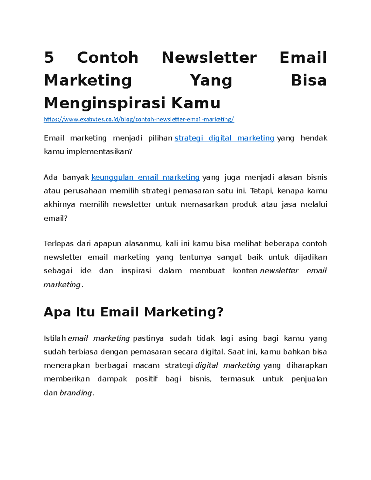 5 Inspirasi Newsletter Email Marketing yang Menginspirasi Kamu - Studocu