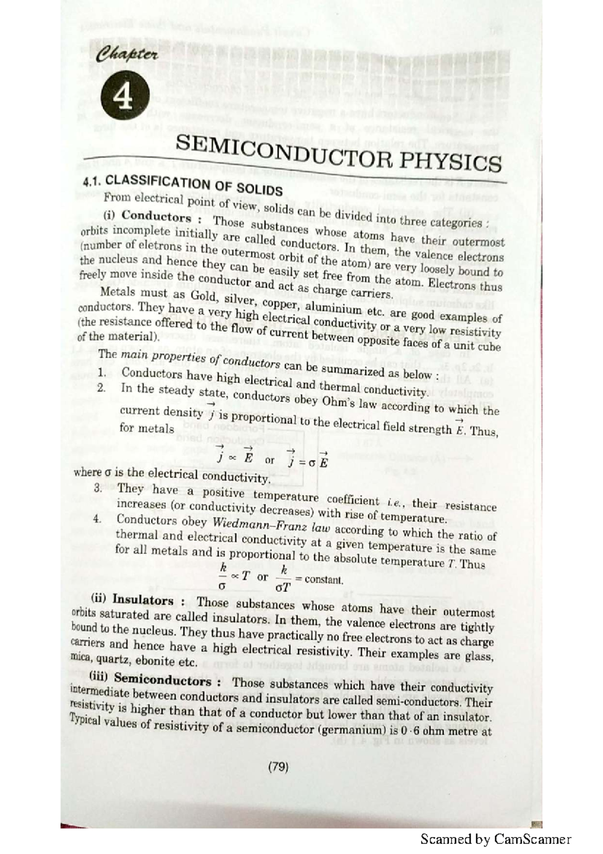 Chapter 4: Semiconductor Physics - Classification of Solids (Circuit - Studocu