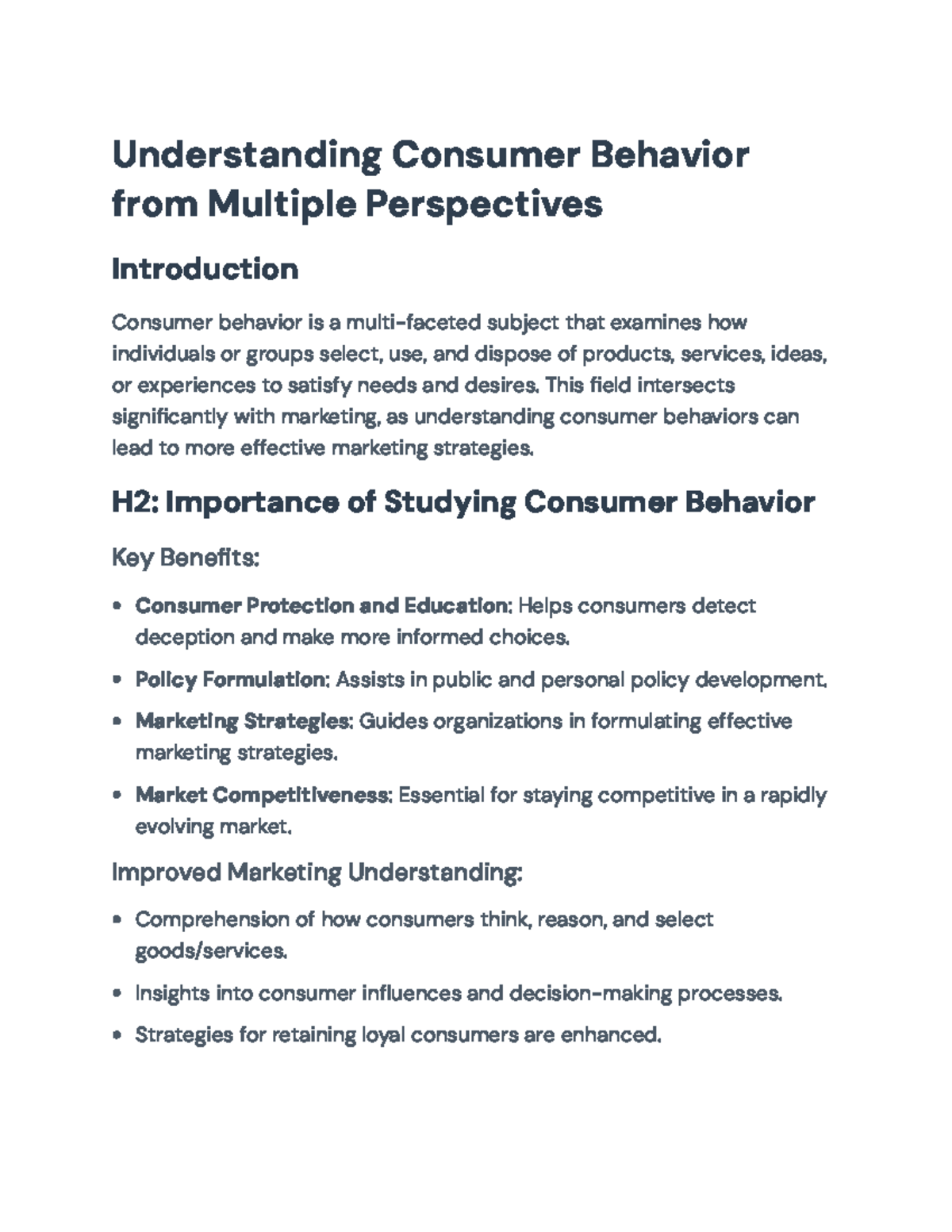 Consumer Behavior Insights and Marketing Strategies: A Comprehensive ...