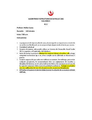 PC1- Algoritmos Y Estructura-2024 - PC PREGUNTA 1: //Clase Tarea- #pragma once #include - Studocu