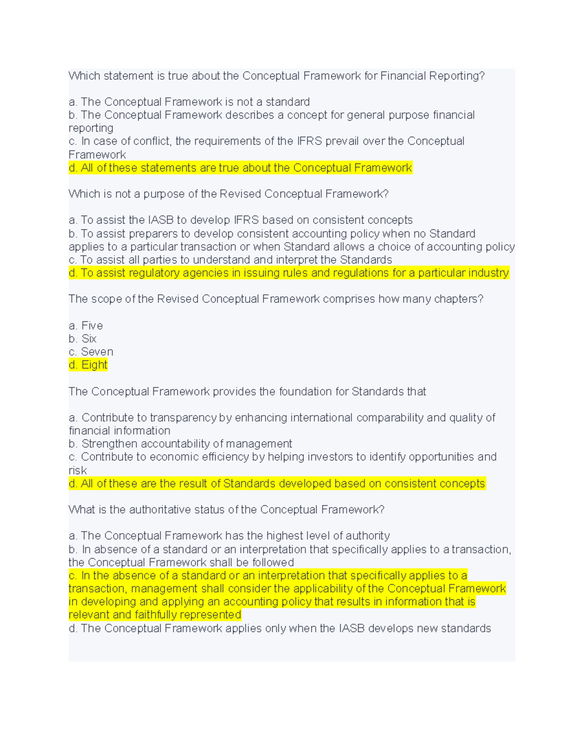 Cfas chapter 2 Answer key - Which statement is true about the ...