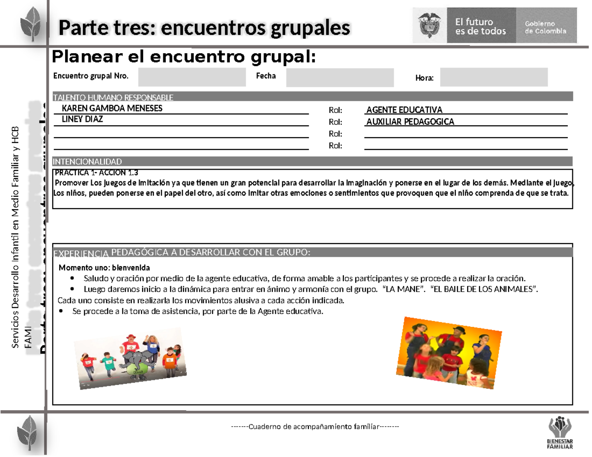 Planificación Pedagógica: Encuentros Grupales Pract 1, Acción 1 - Studocu