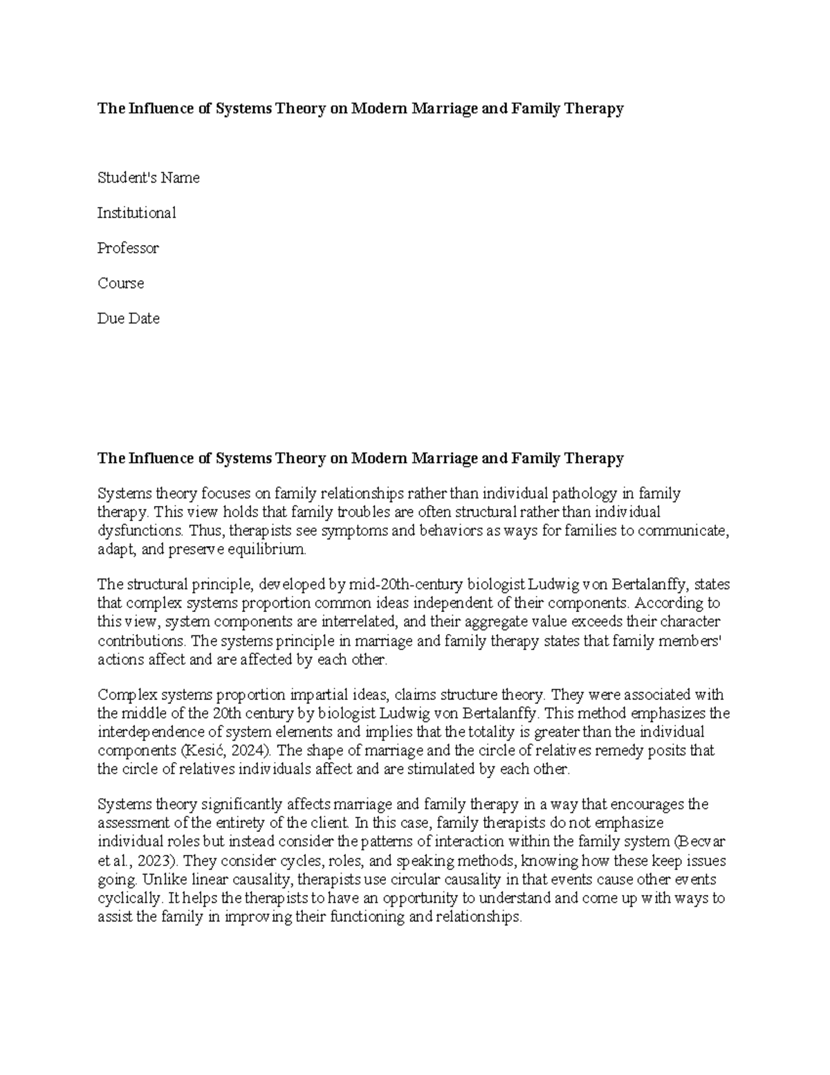 Systems Theory in Modern Marriage & Family Therapy - Exam Insights ...