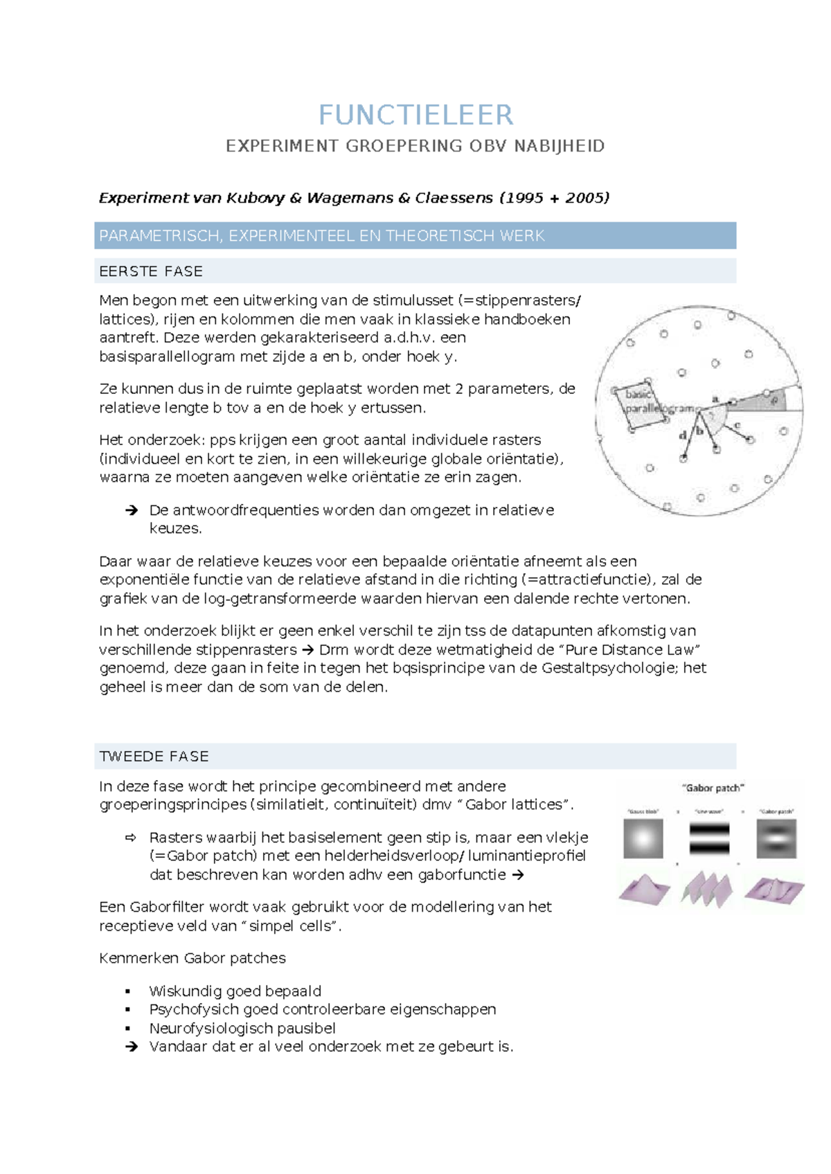 Experiment Wagemans: Groepering op Basis van Nabijheid - Studocu
