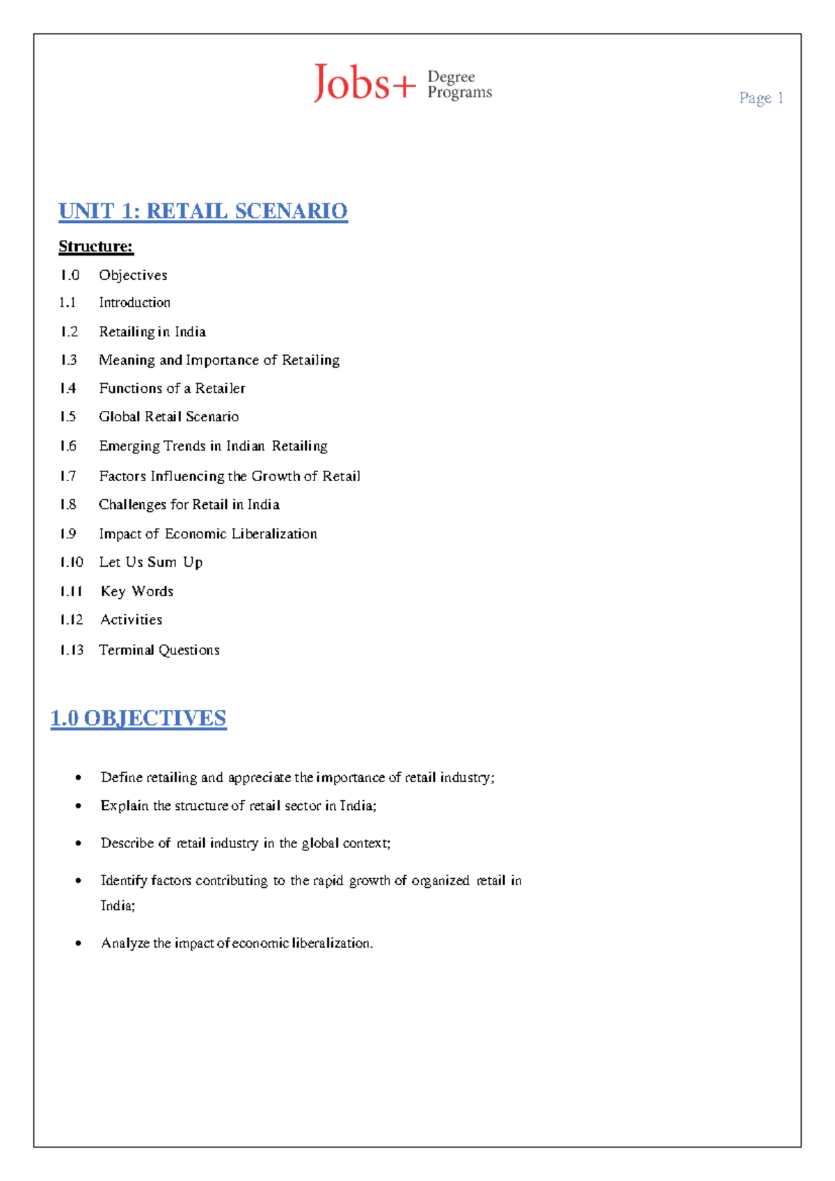 Unit-1 Retail Scenario-Introduction - UNIT 1: RETAIL SCENARIO Structure ...