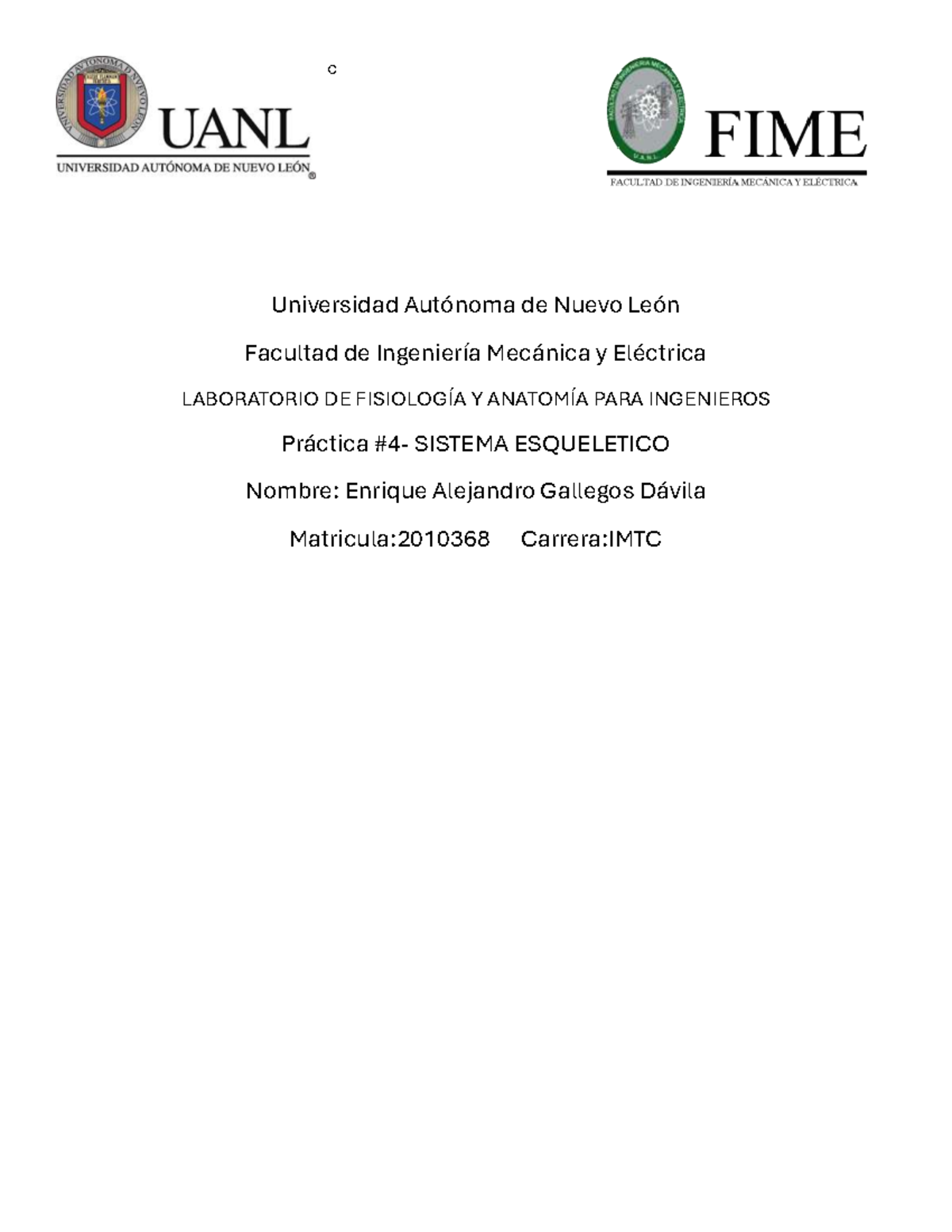 Práctica #4: Sistema Esquelético - Anatomía e Fisiología 2010 368 - Studocu
