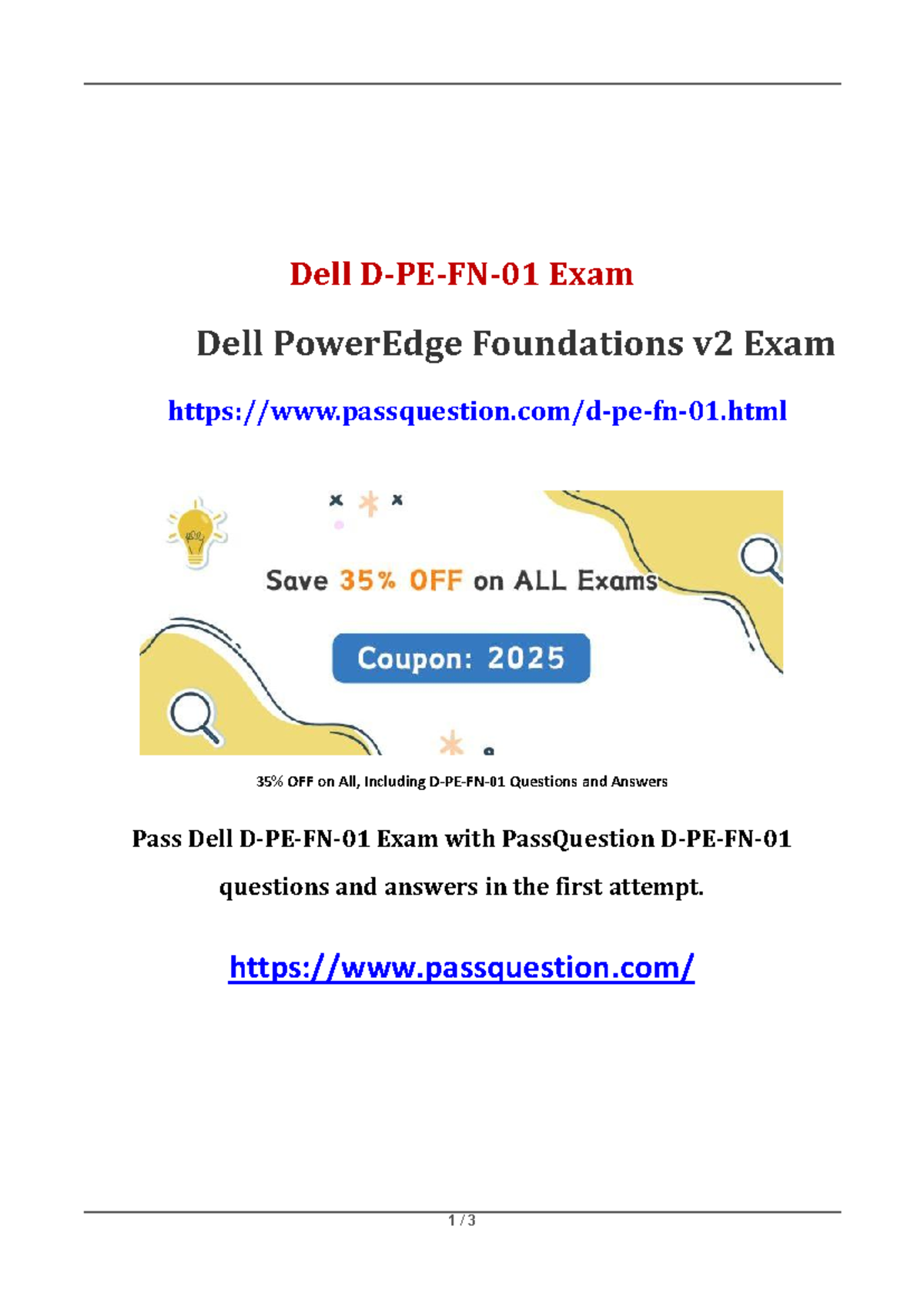 Dell Exam: PowerEdge Foundations v2 Q&A Guide D-PE-FN-01 - Studocu
