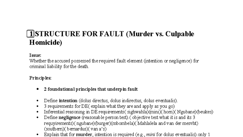 Criminal Law Study Guide: Fault, Causation, Conduct, and Voluntariness ...