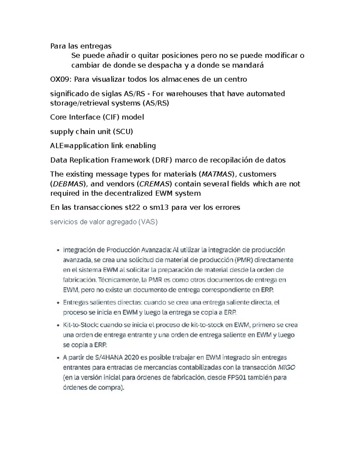 SAP EWM OX09: Guía Completa sobre Gestión de Almacenes Extendida - Studocu