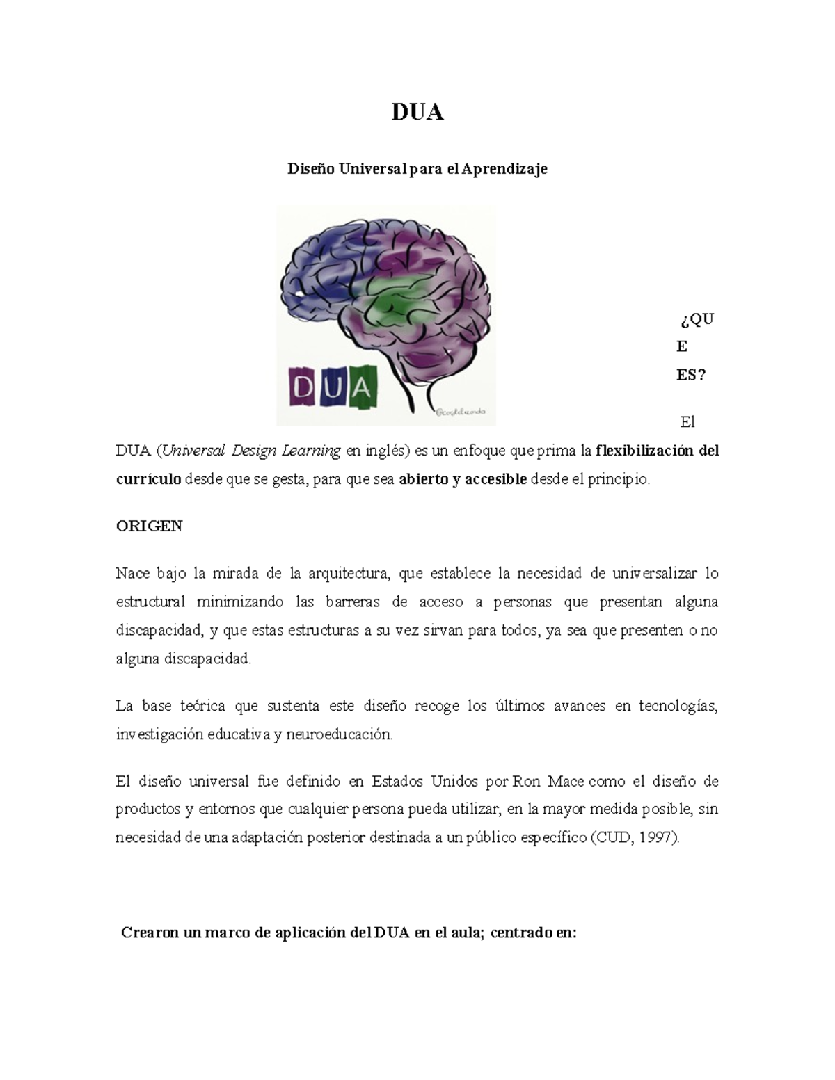 DUA: Diseño Universal para el Aprendizaje y su Aplicación en el Aula ...