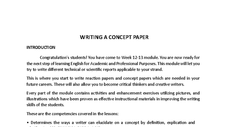 EAPP 101: Writing a Concept Paper - Introduction and Lessons - Studocu