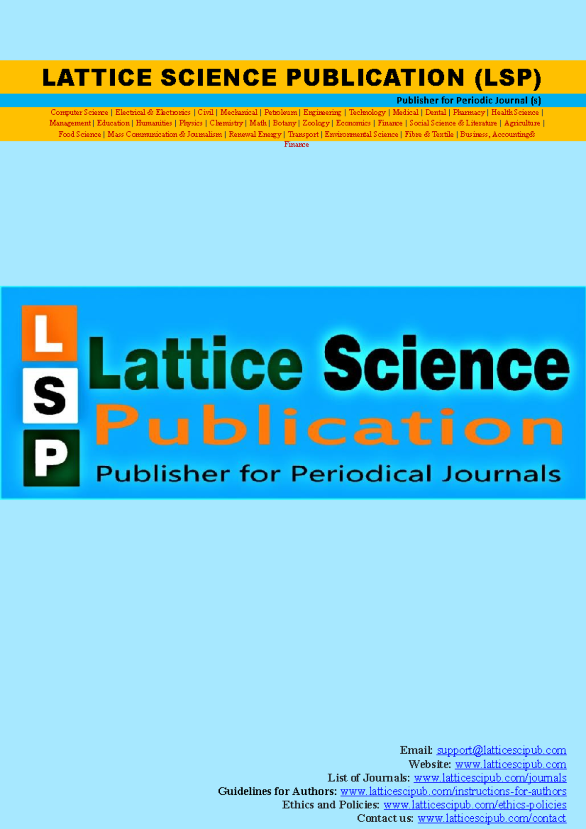Journals - Lattice Science Publication (LSP) - LATTICE SCIENCE ...